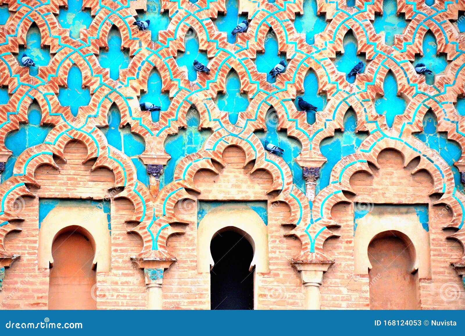 Patterns on Arabic Building Stock Image - Image of decorative, blue ...