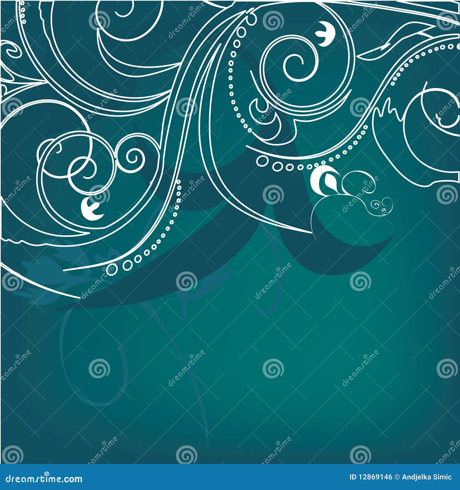 Blue decorative design stock vector. Illustration of imagery - 12869146