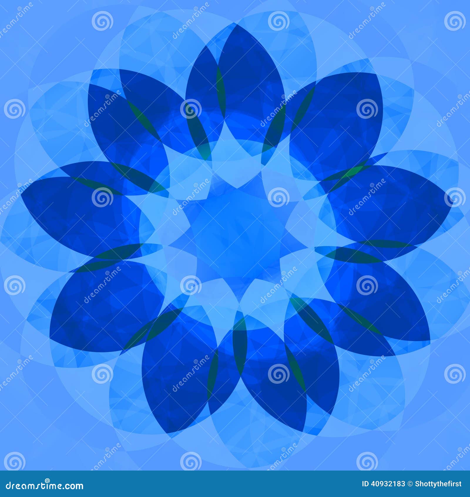 Blue Decorative Flower stock illustration. Illustration of card - 40932183