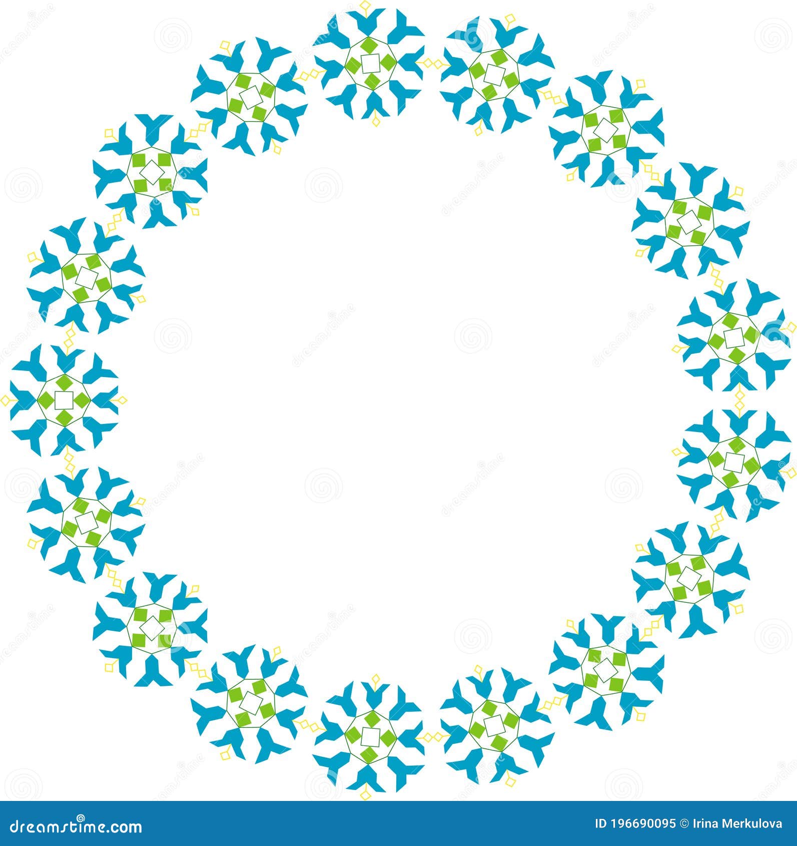 Blue Decorative Frame Ornament. Abstract Pattern Stock Vector ...