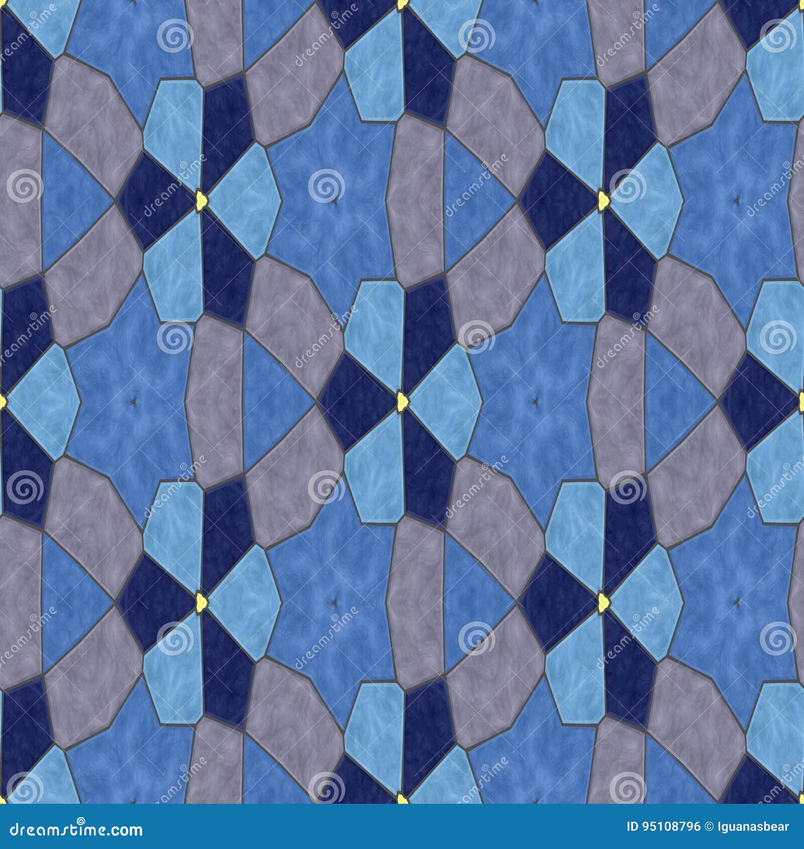 Blue Decorative Mosaic Pattern Stock Illustration - Illustration of ...