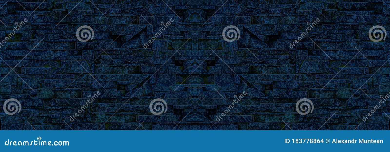 Blue Decorative Stone Panoramic Stock Photo - Image of rock, texture ...