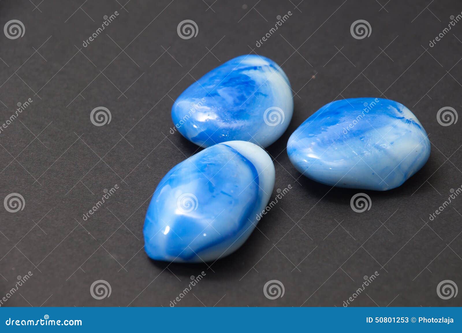 Blue Decorative Stones on a Black Background Stock Image - Image of ...