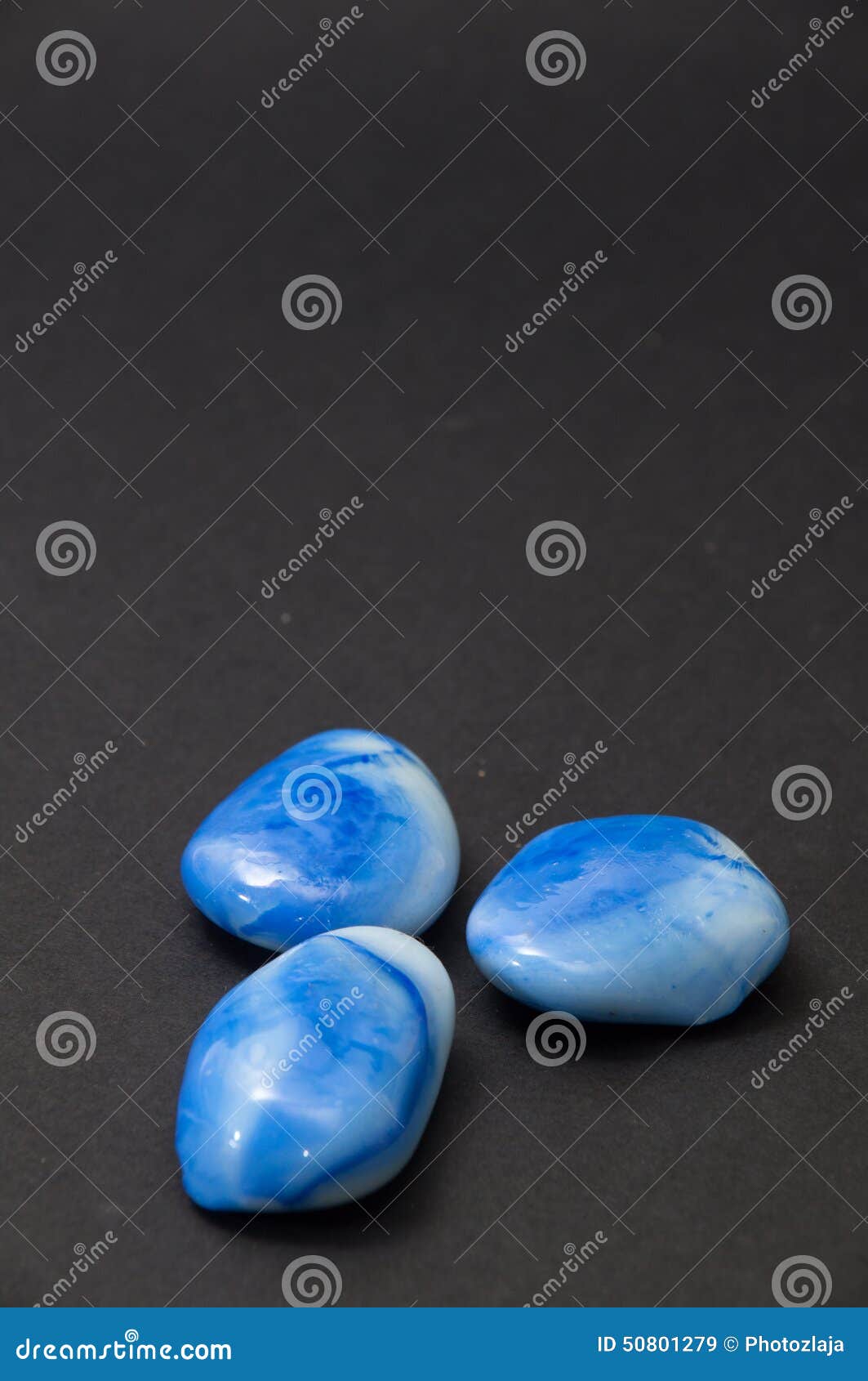 Blue Decorative Stones on a Black Background Stock Image - Image of ...