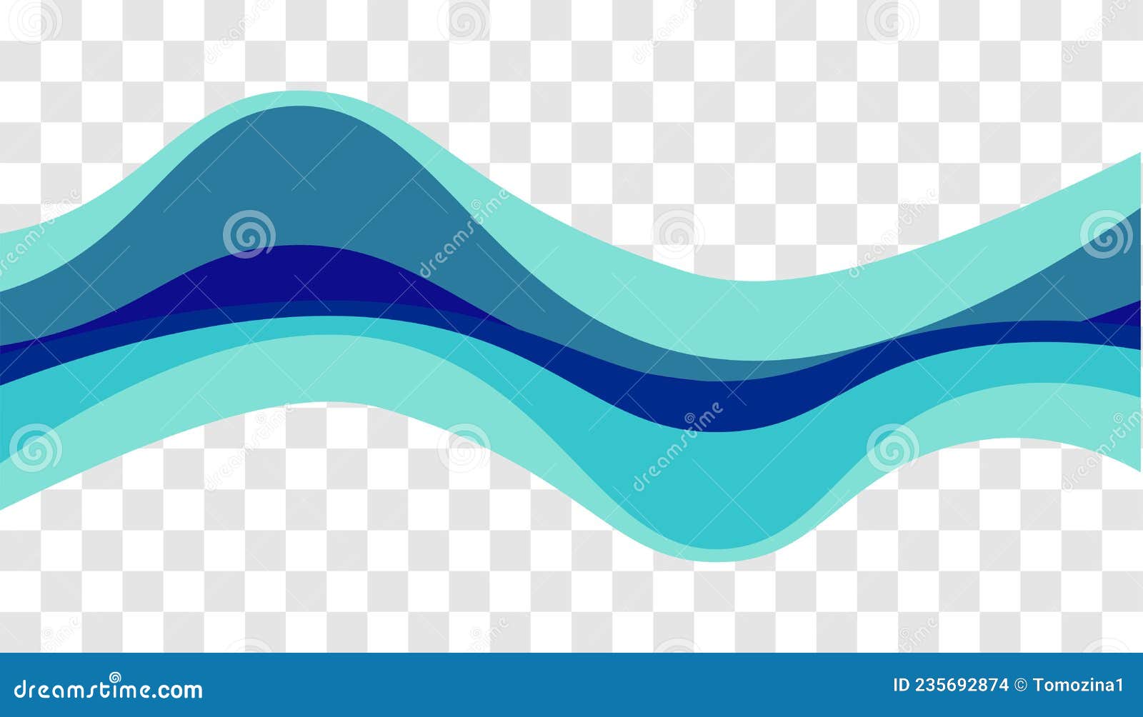 Blue Decorative Wave Isolated on Transparent Background Stock Vector ...