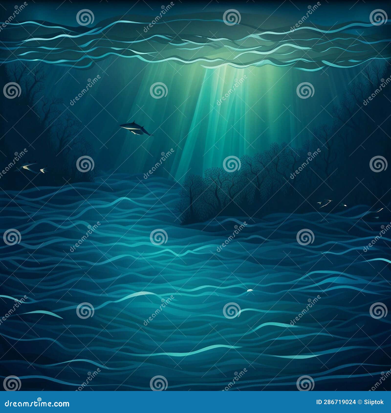 Blue Deep Sea Nuance Background Illustration Stock Illustration ...