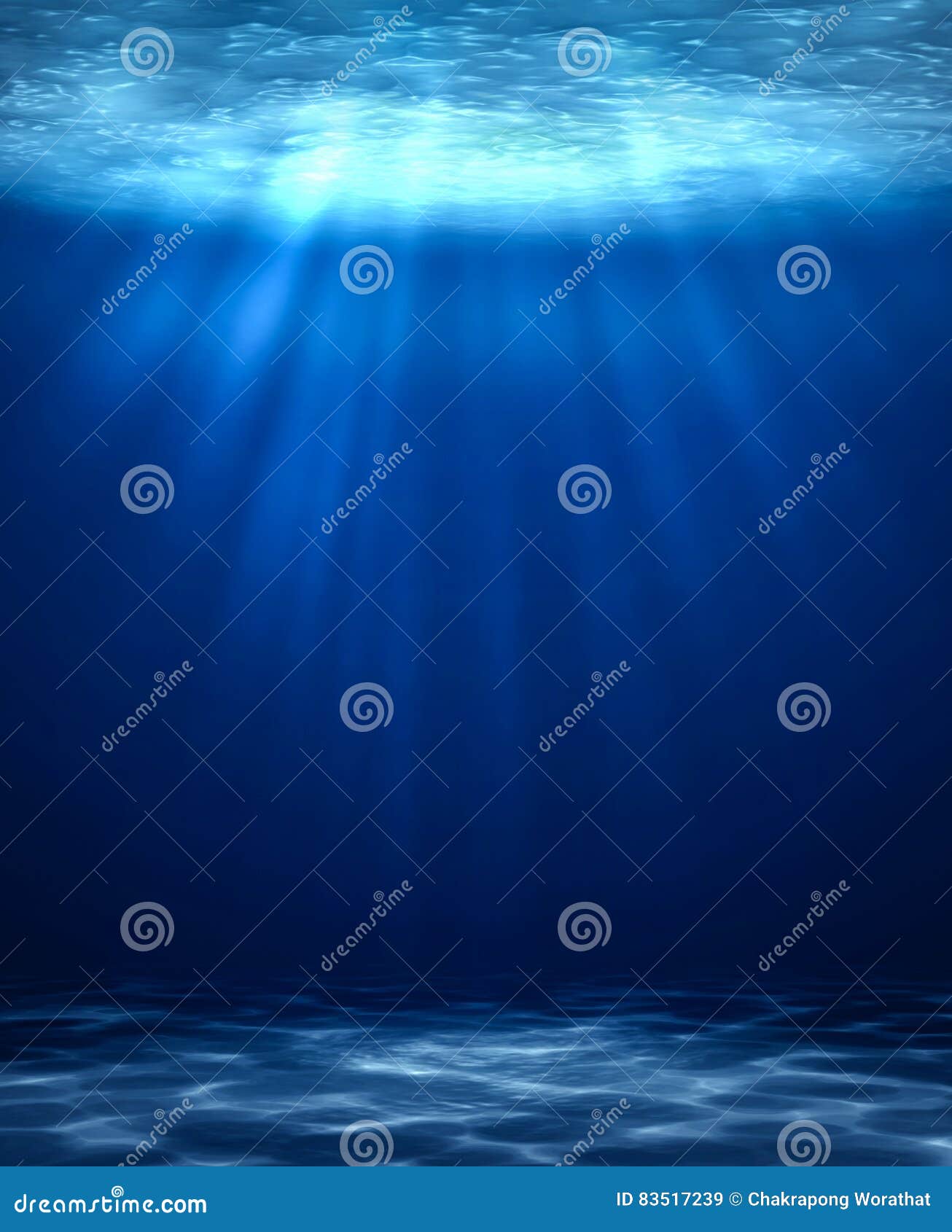 Blue Deep Water Vertical Abstract Natural Background. Stock ...