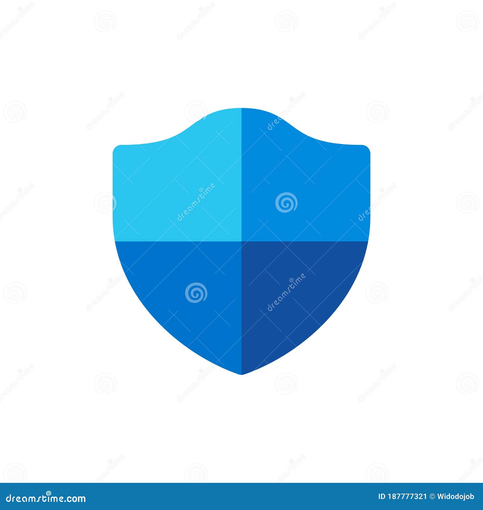 Blue defense shield icon stock vector. Illustration of defence - 187777321