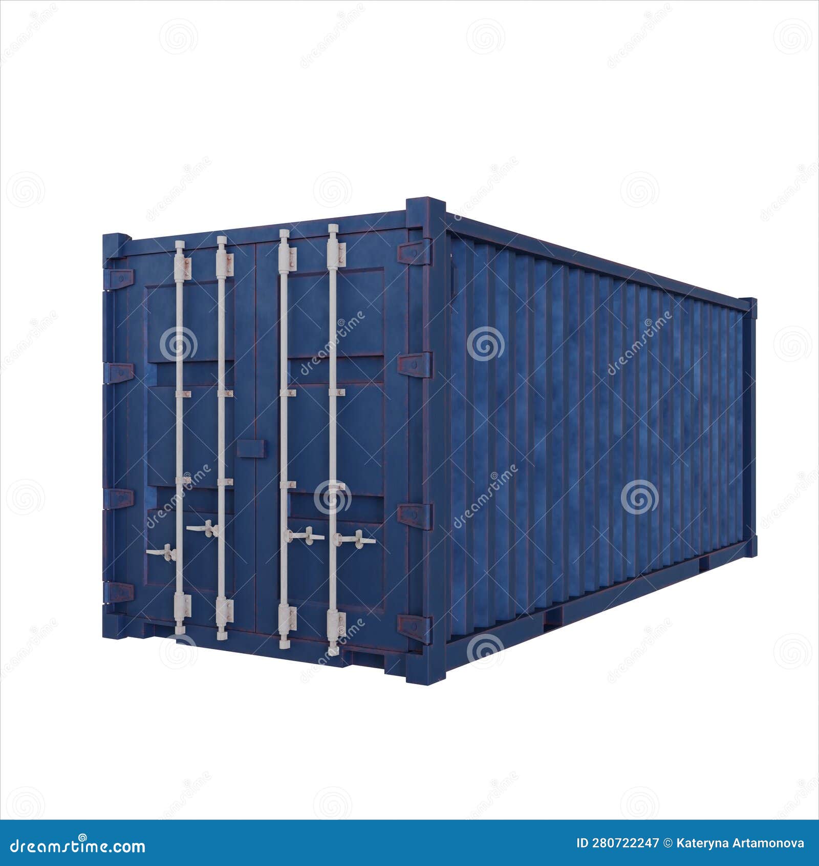Blue Delivery Cargo Container. Shipping Container. Realistic 3D Render ...
