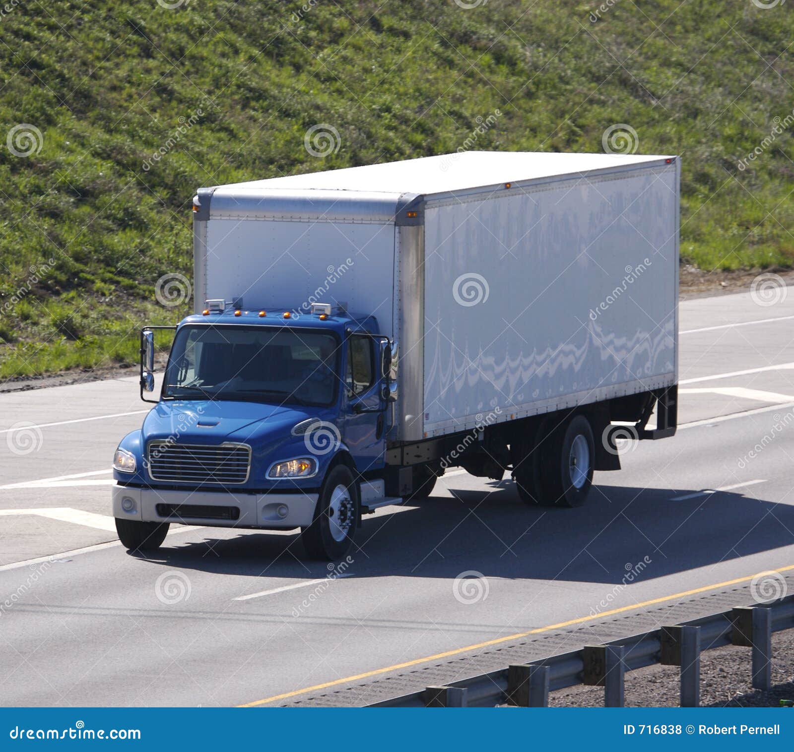 Freightliner M2 Delivery Truck Side View With Brown Cab. Royalty-Free ...