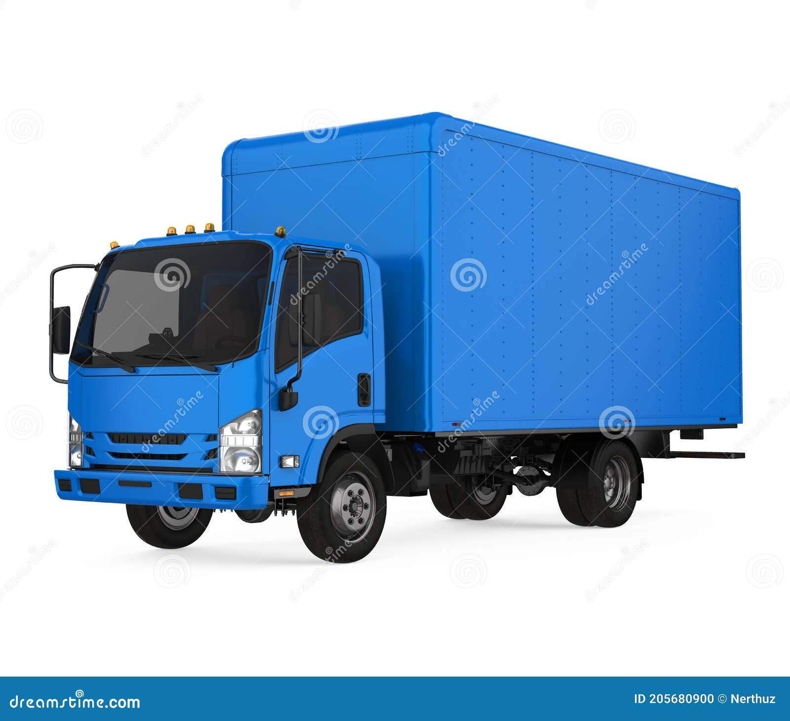 Blue Delivery Truck Isolated Stock Illustration - Illustration of cargo ...