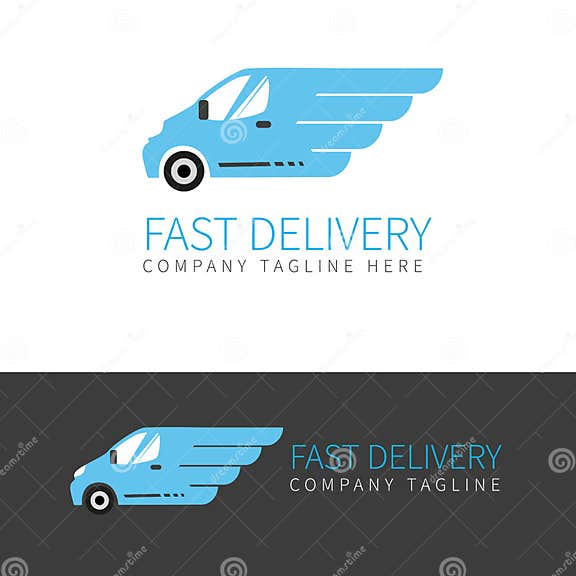 Blue delivery van logo stock vector. Illustration of corporate - 44290979
