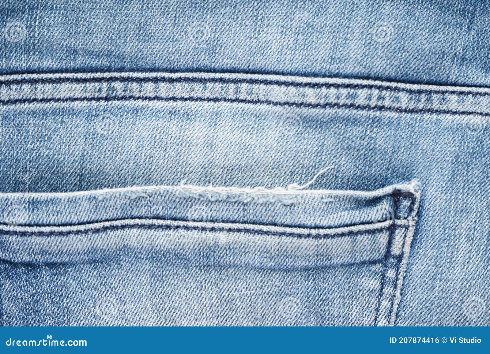 Blue Denim Back Pocket on Denim Pants, Old Jeans Stock Photo - Image of ...