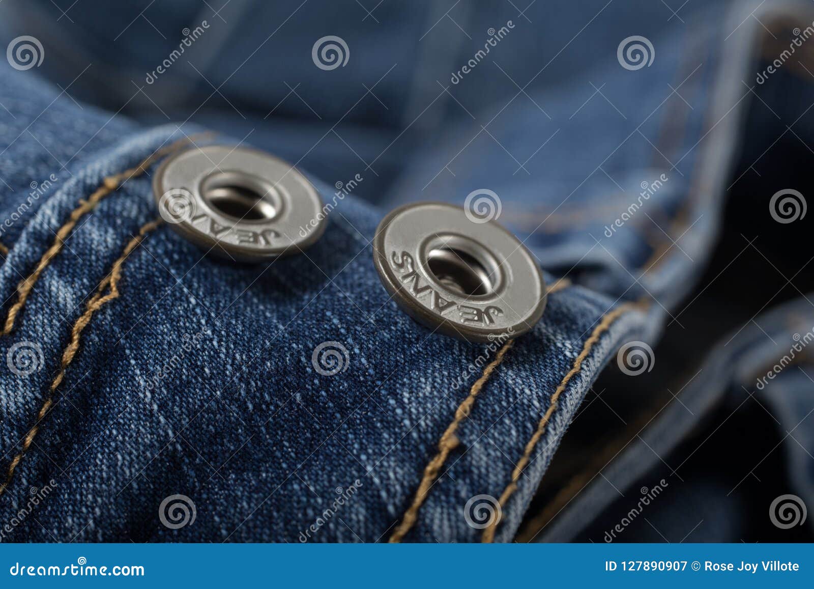 Blue Denim Buttons for Background Stock Image - Image of clothing, blue ...