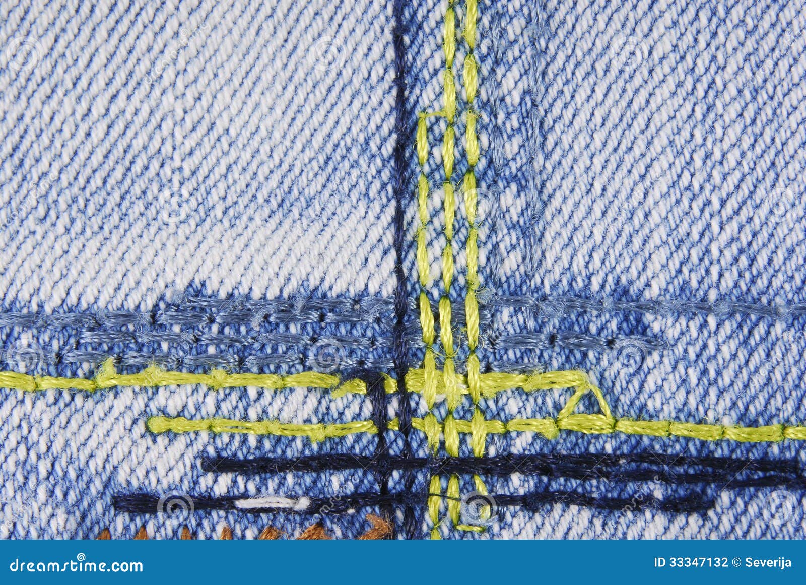 Blue Denim Jeans Seam Texture Stock Photo - Image of cotton, banner ...