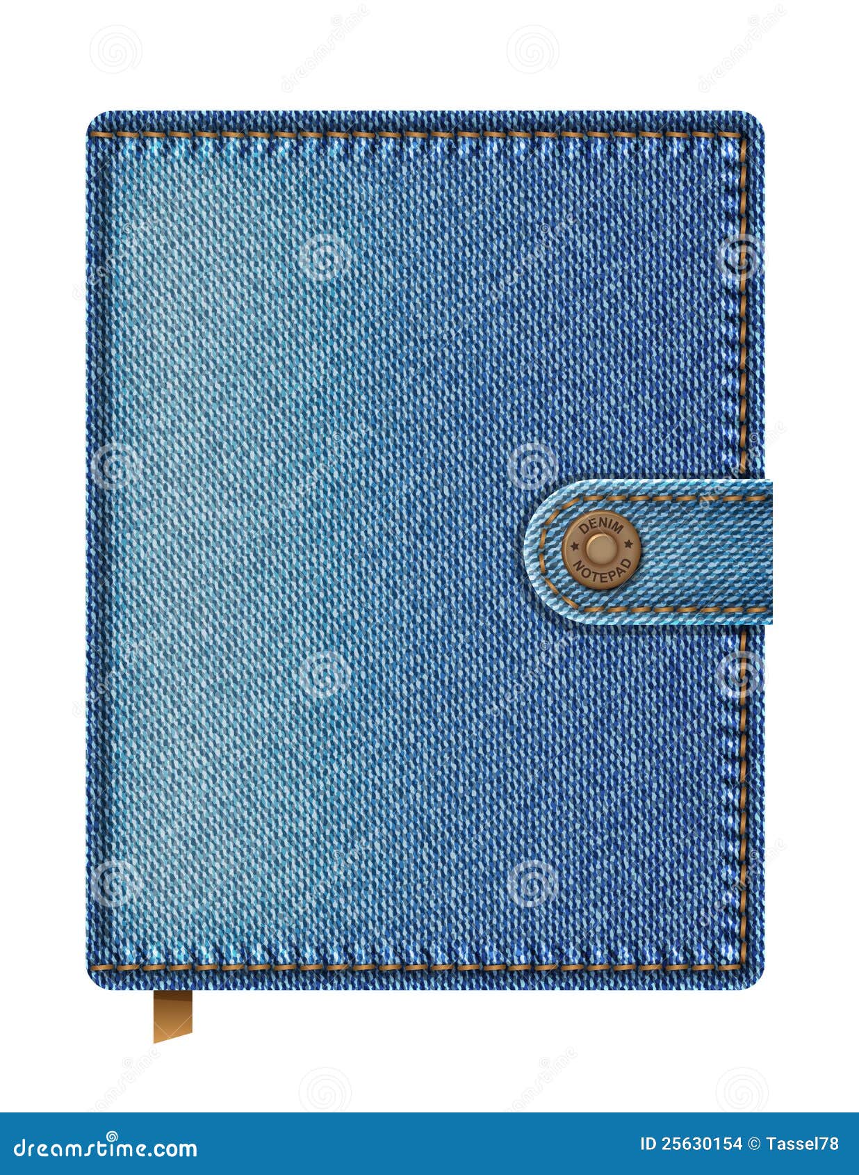 Blue denim notebook stock vector. Illustration of note - 25630154