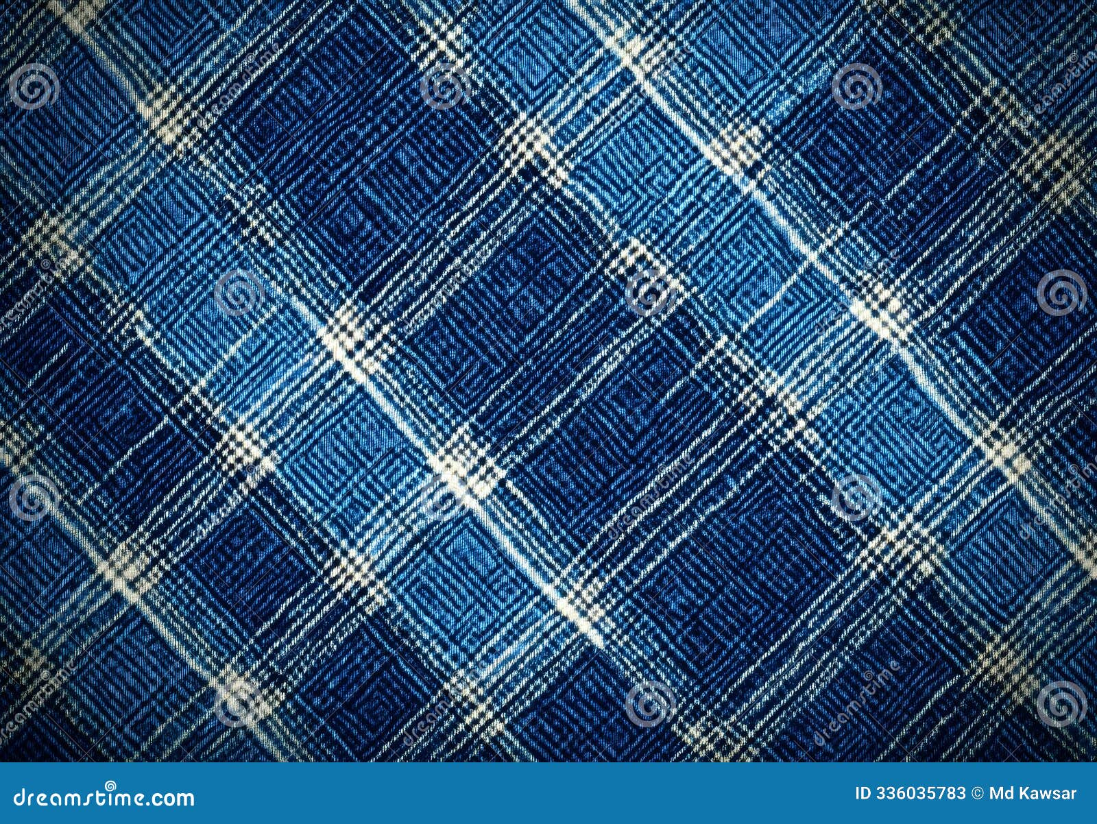 Blue Denim Plaid Fabric Texture Background Stock Illustration ...
