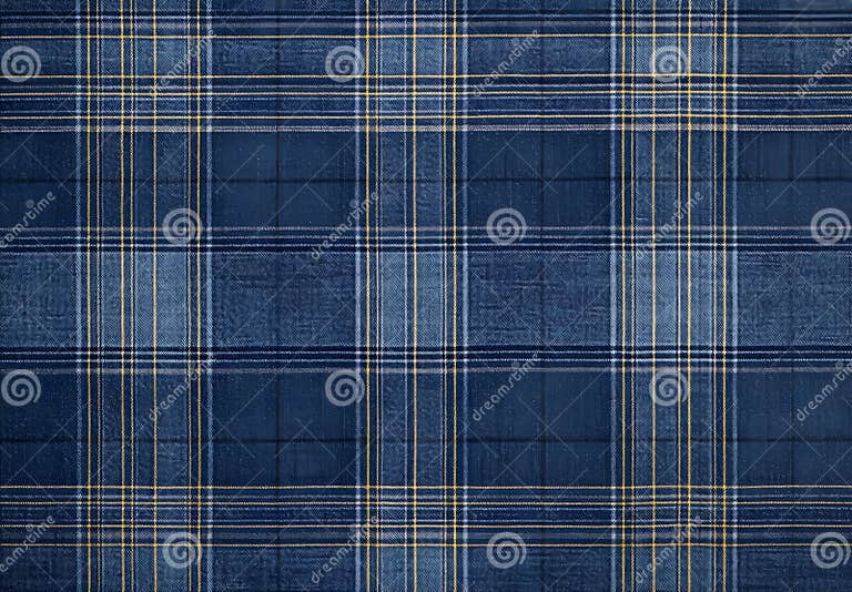 Blue Denim Plaid Texture Background Stock Illustration - Illustration ...