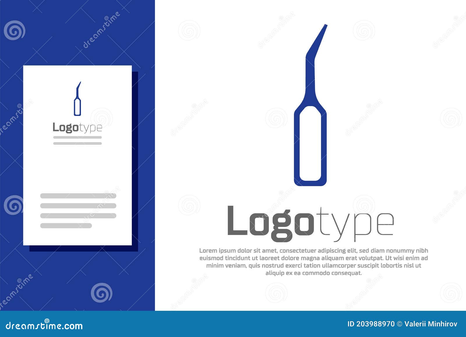 Blue Dental Explorer Scaler for Teeth Icon Isolated on White Background ...