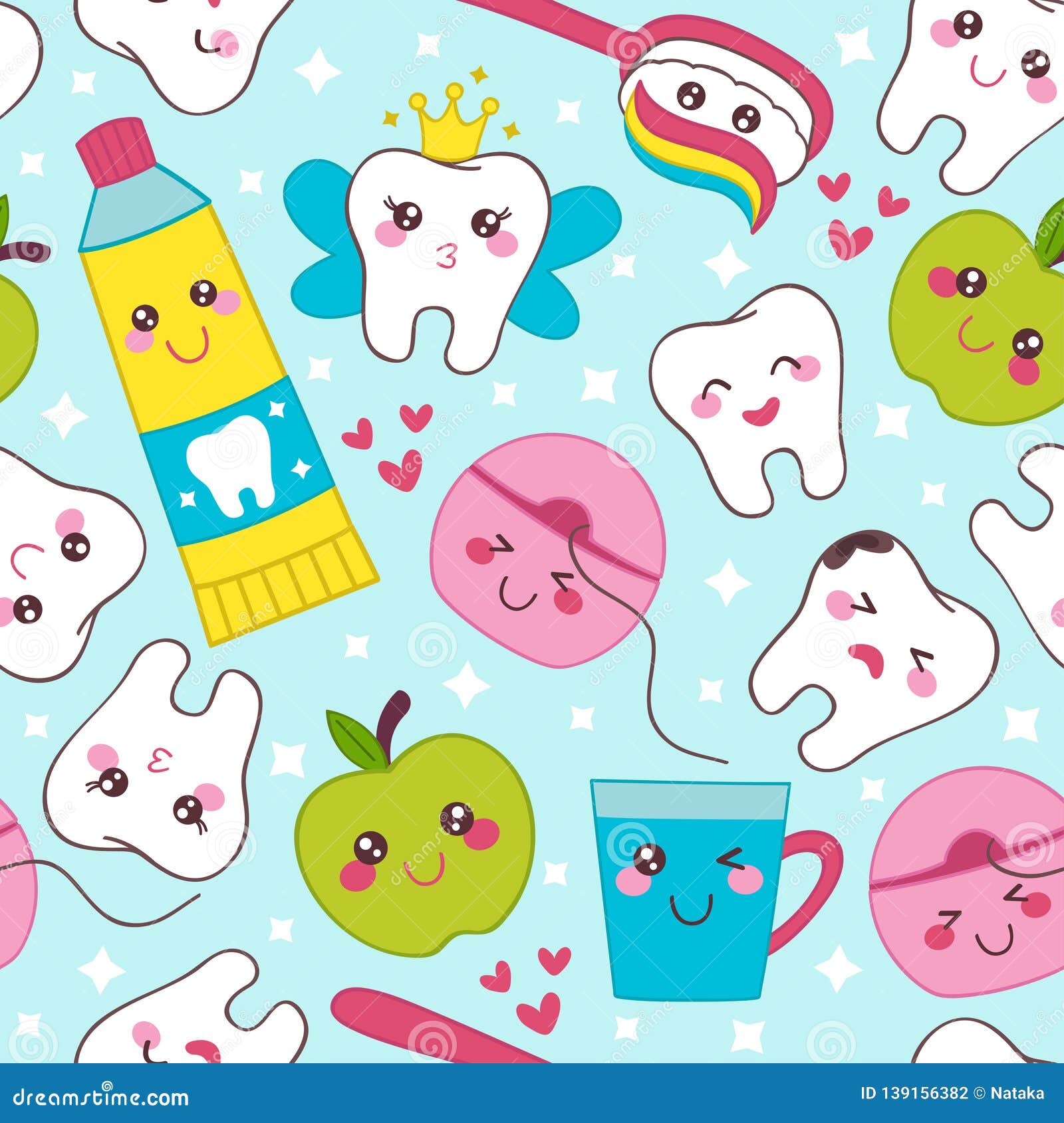 Blue Dental Seamless Pattern with Healthy Teeth Stock Vector ... Blue Dental Seamless Pattern with Healthy Teeth Stock Vector ...