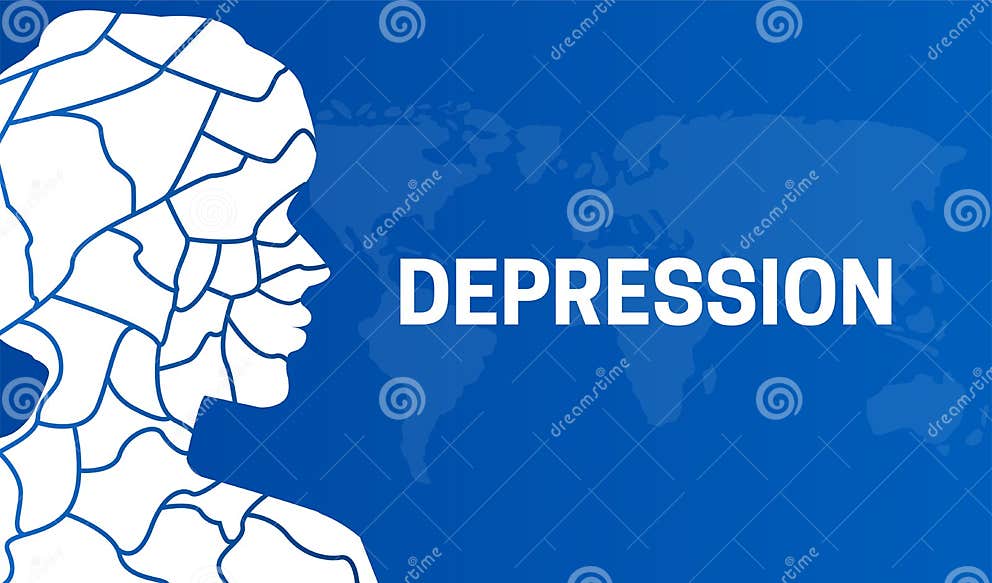 Blue Depression Background Illustration Stock Vector - Illustration of ...