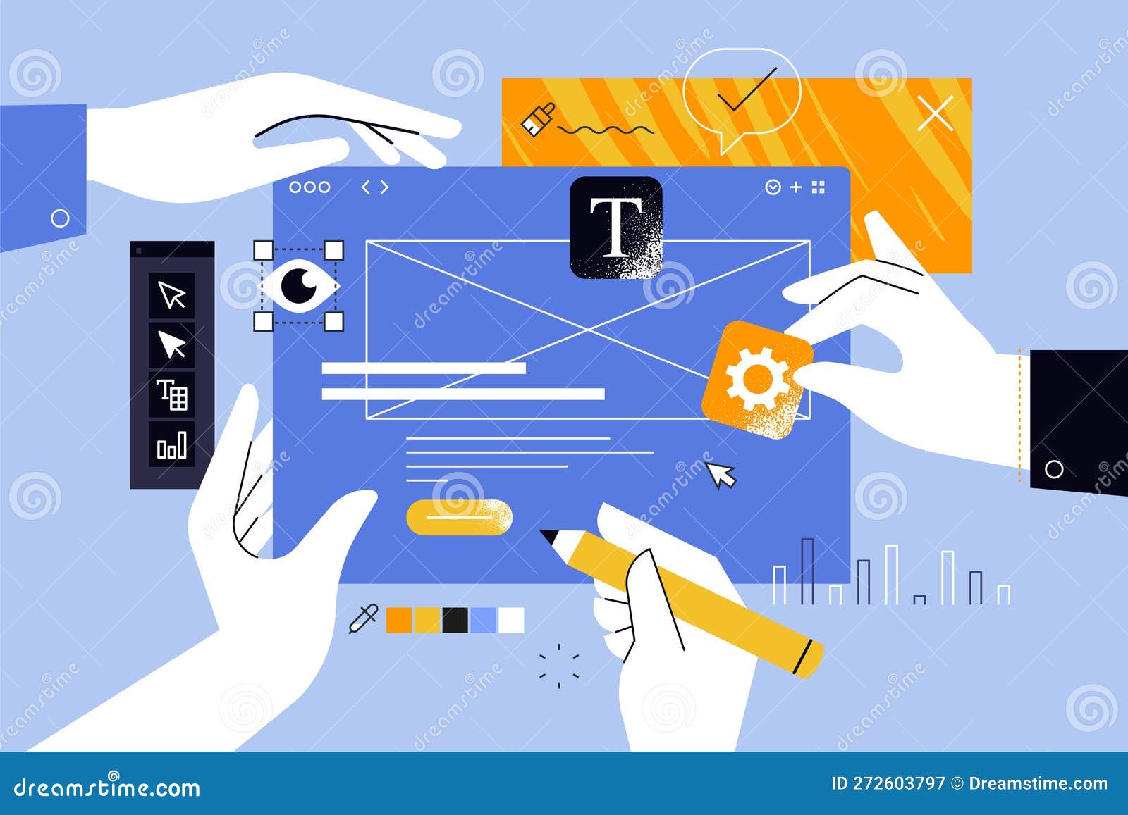 Vector Illustration of Web Design and Development, Seo. Stock Vector ...