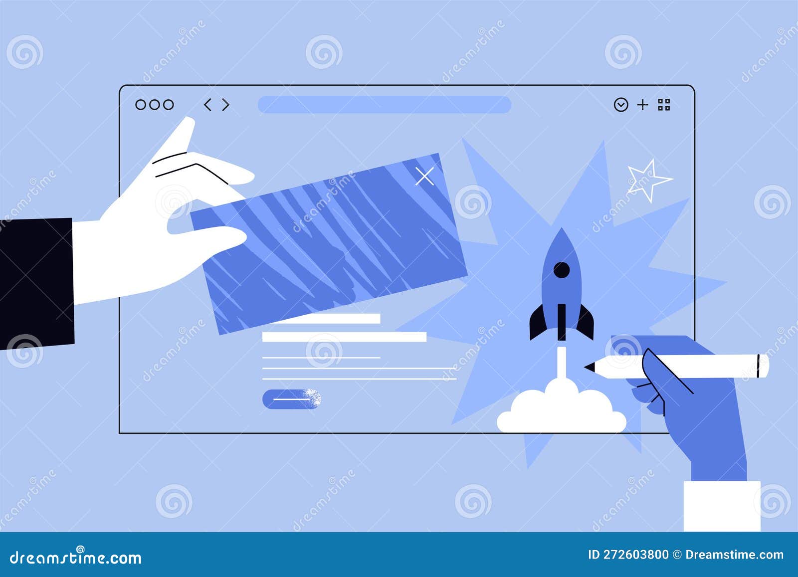 Vector Illustration of Website Design, Project Launch. Stock Vector ...