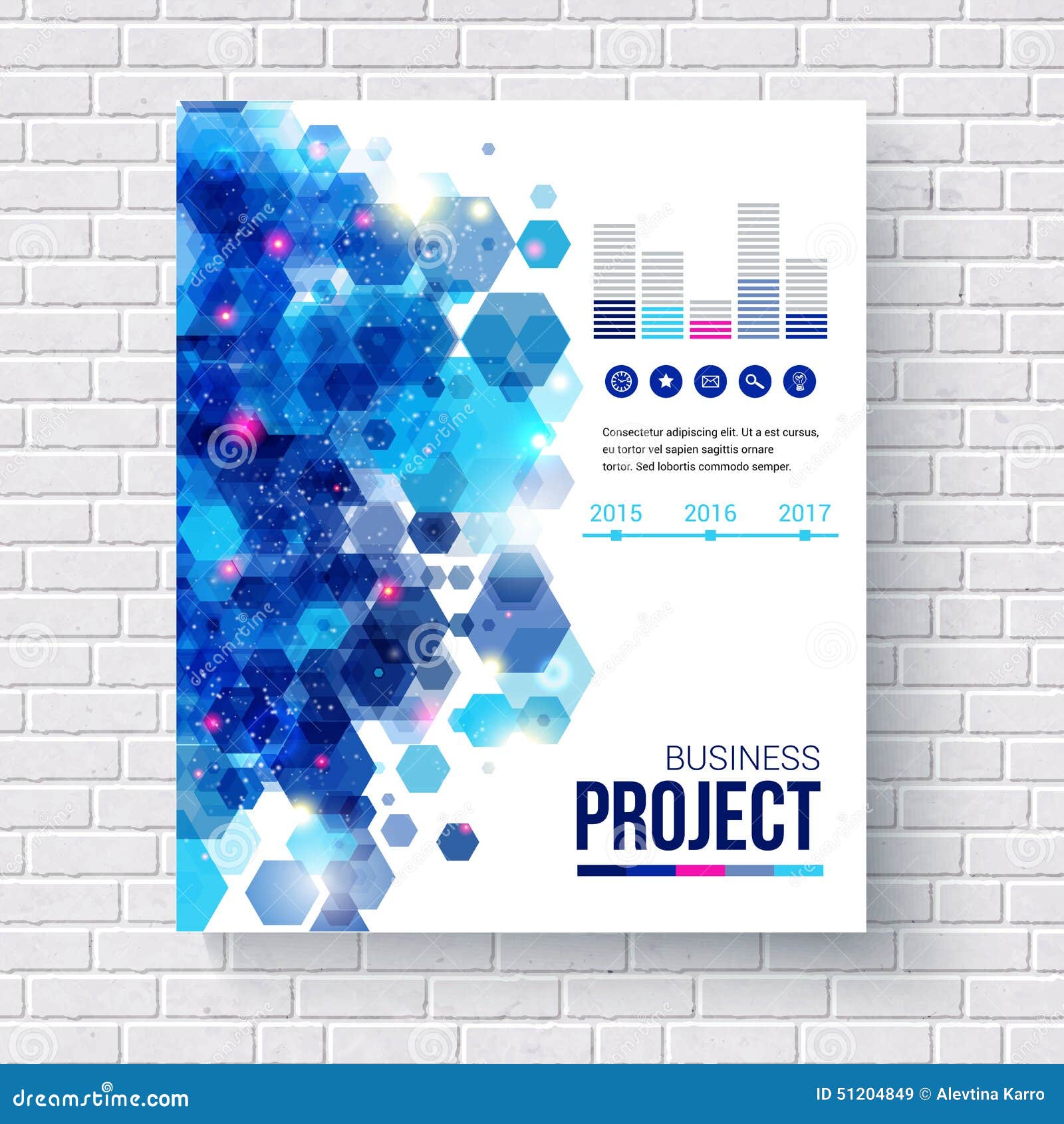 Blue Design Business Report with Charts Stock Vector - Illustration of ...