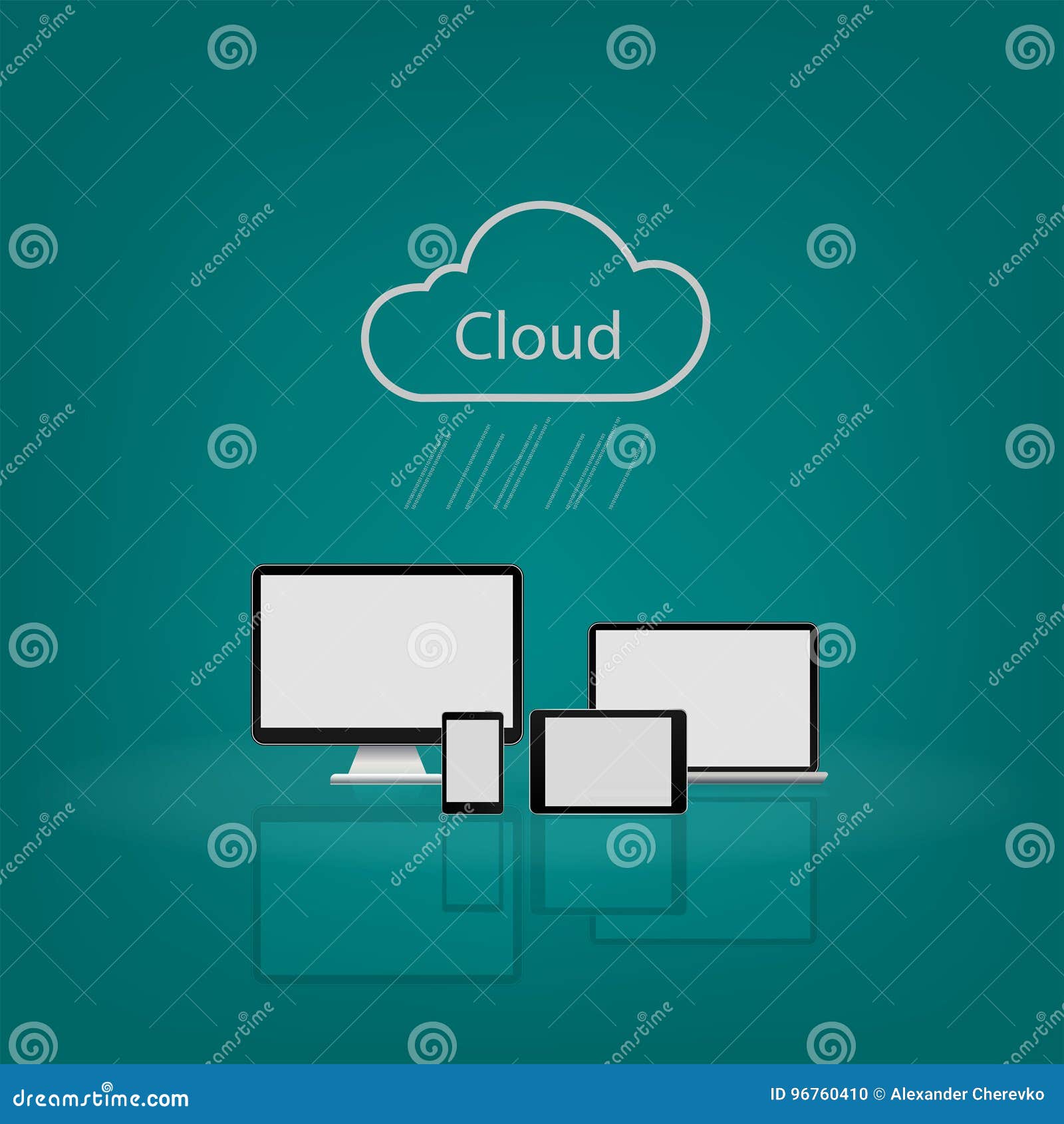 Blue design with computers stock vector. Illustration of computer ...