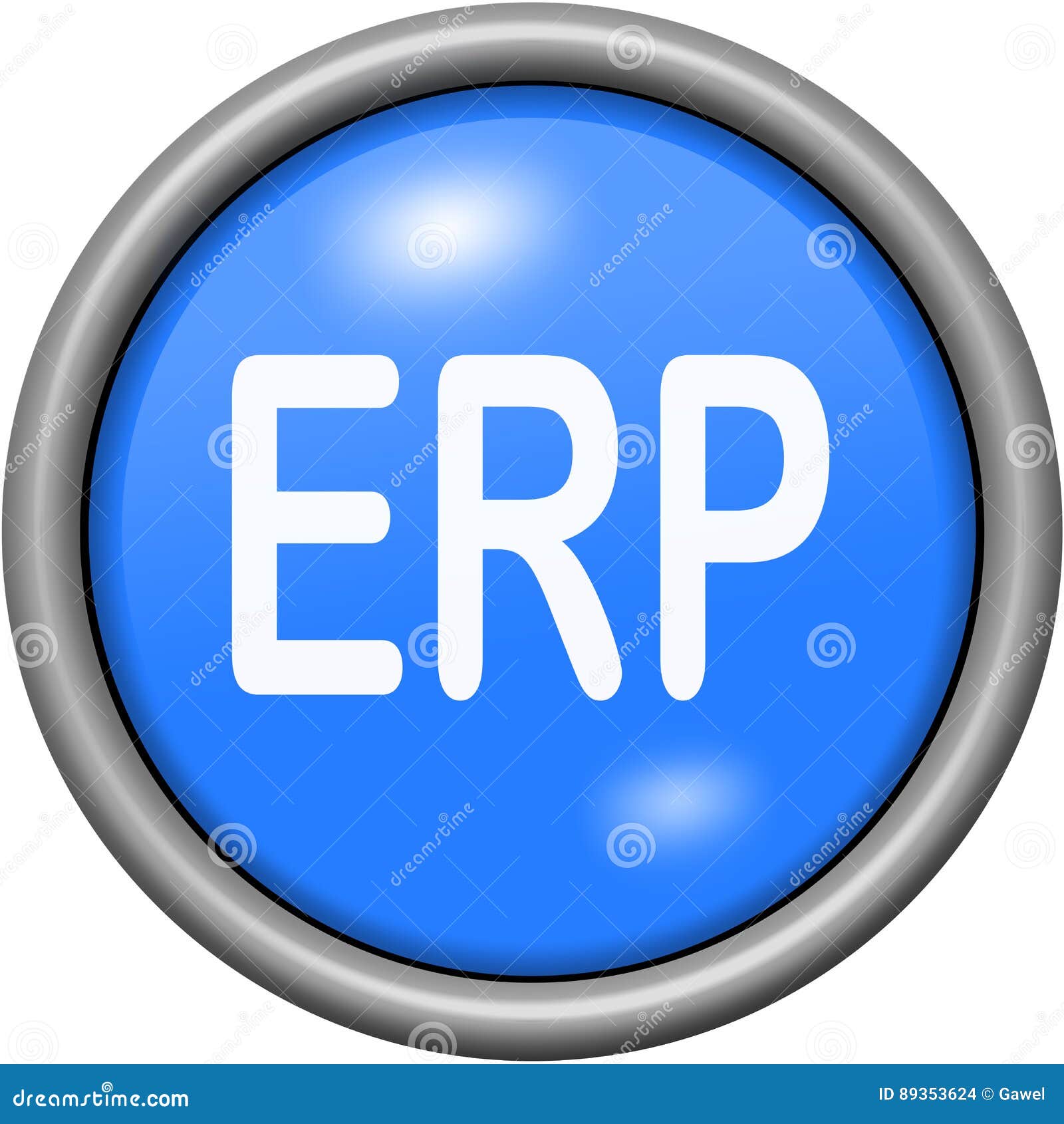 Blue Design Erp in Round 3D Button Stock Illustration - Illustration of ...