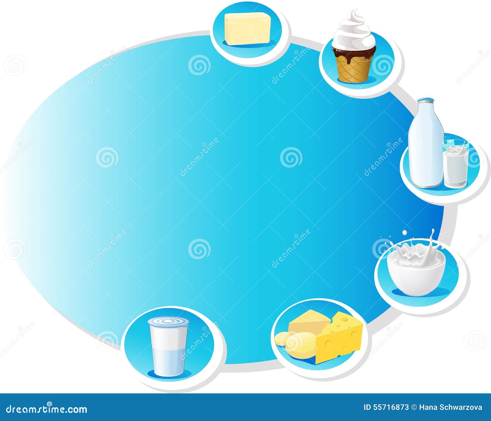 Blue Design Frame with Dairy Products - Vector Stock Vector ...