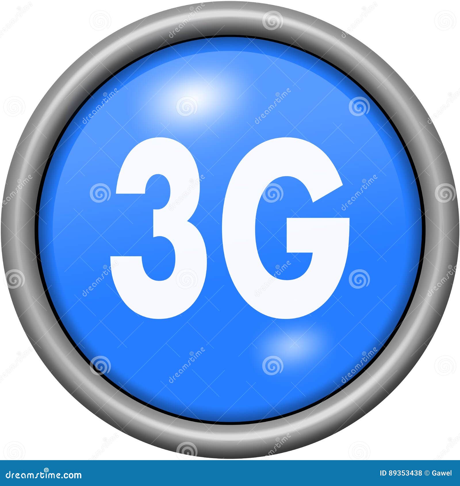 Blue Design 3G in Round 3D Button Stock Illustration - Illustration of ...