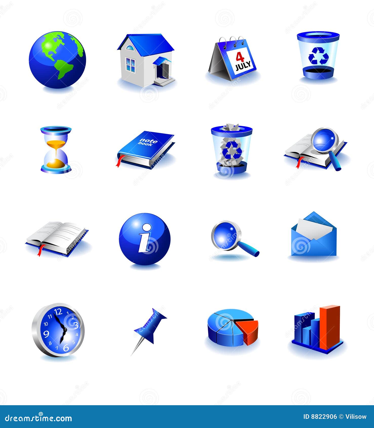 Blue design icons stock vector. Illustration of group - 8822906
