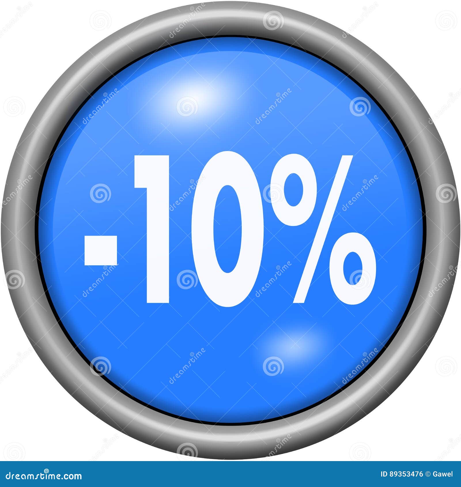 Blue Design 10 Percent in Round 3D Button Stock Illustration ...