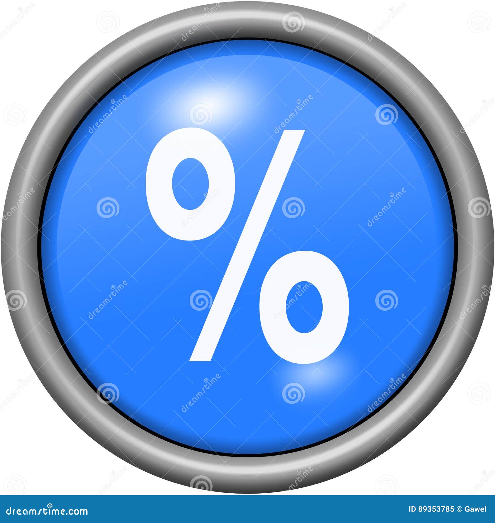 Blue Design Percentage in Round 3D Button Stock Illustration ...