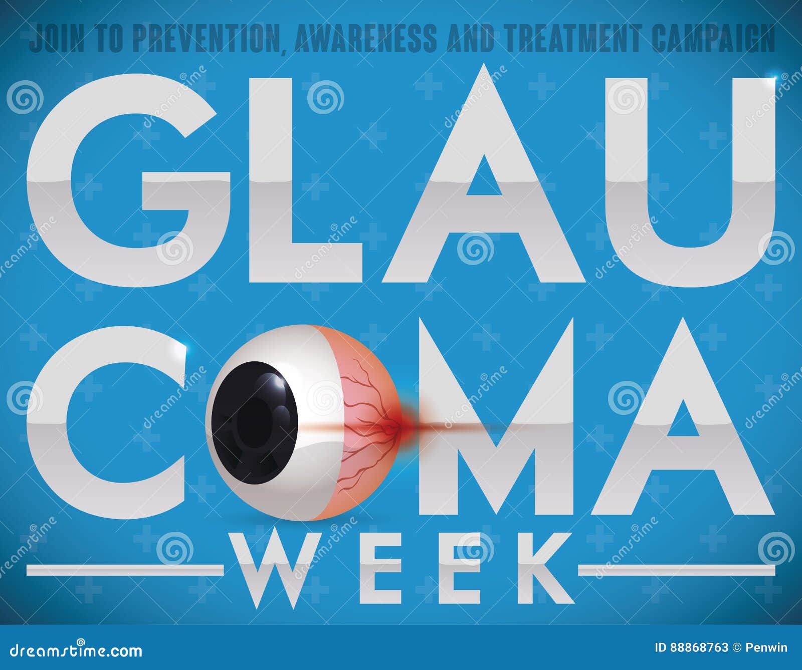 Blue Design with Sick Eye Commemorating Glaucoma Week Celebration ...