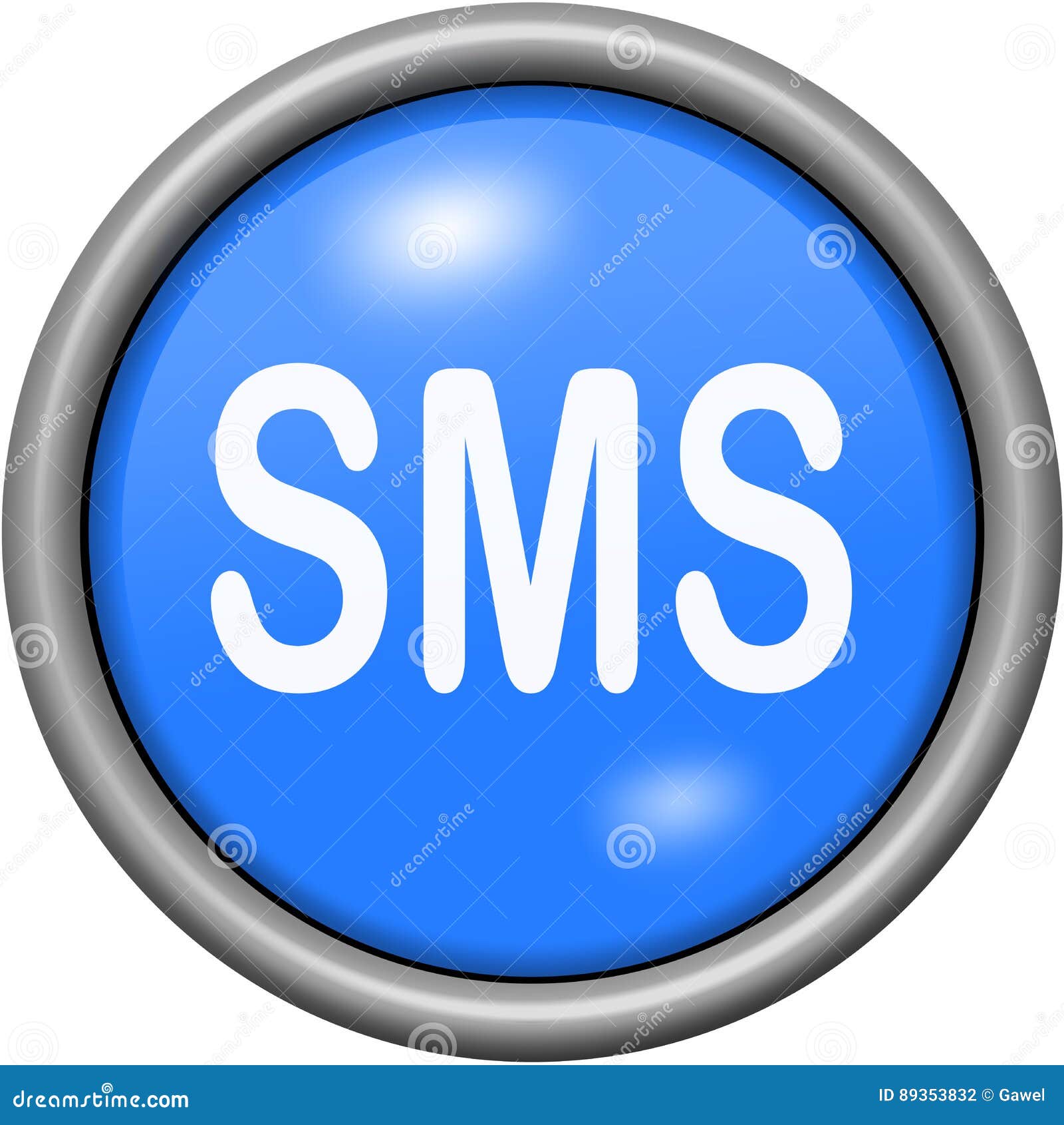 Blue Design SMS in Round 3D Button Stock Illustration - Illustration of ...