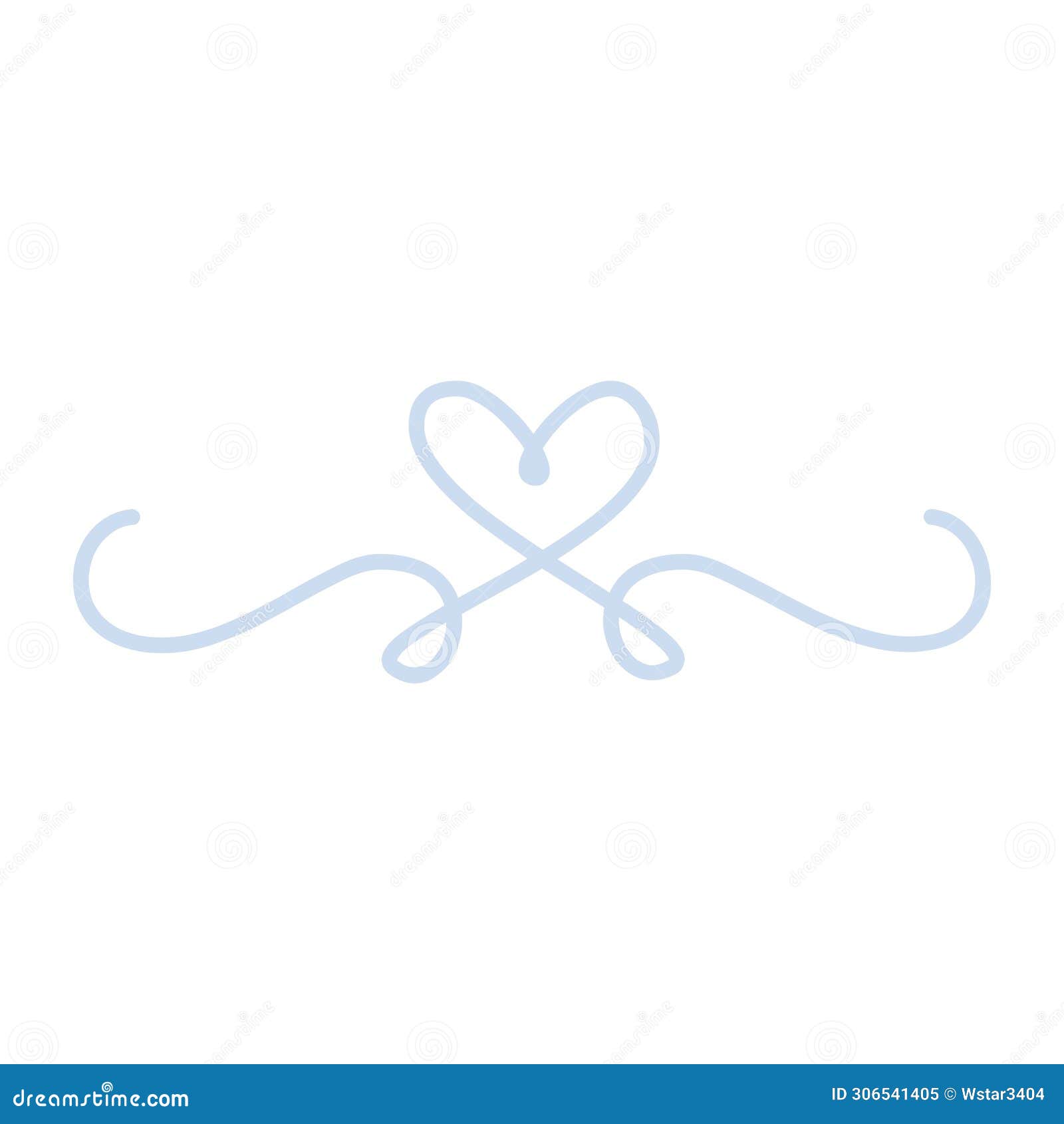 Blue Designer Heart Ornamental Divider Vector Illustration Stock Vector ...