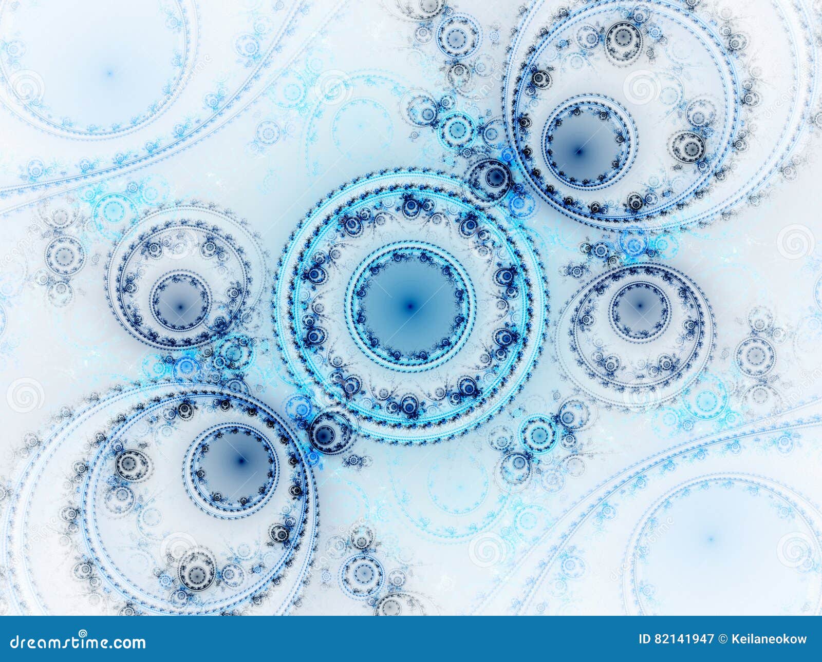 Blue Detailed Fractal Clockwork Stock Illustration - Illustration of ...