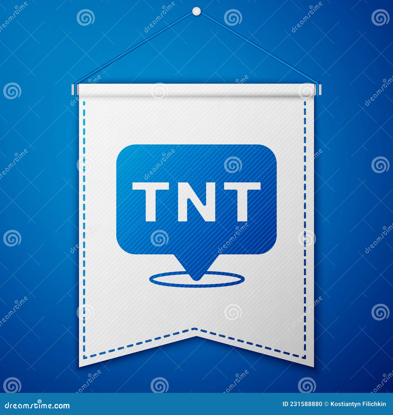 Blue Detonate Dynamite Bomb Stick Icon Isolated on Blue Background ...