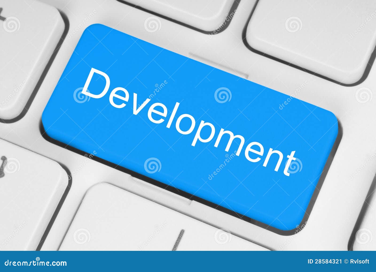 Blue development button stock image. Image of innovation - 28584321