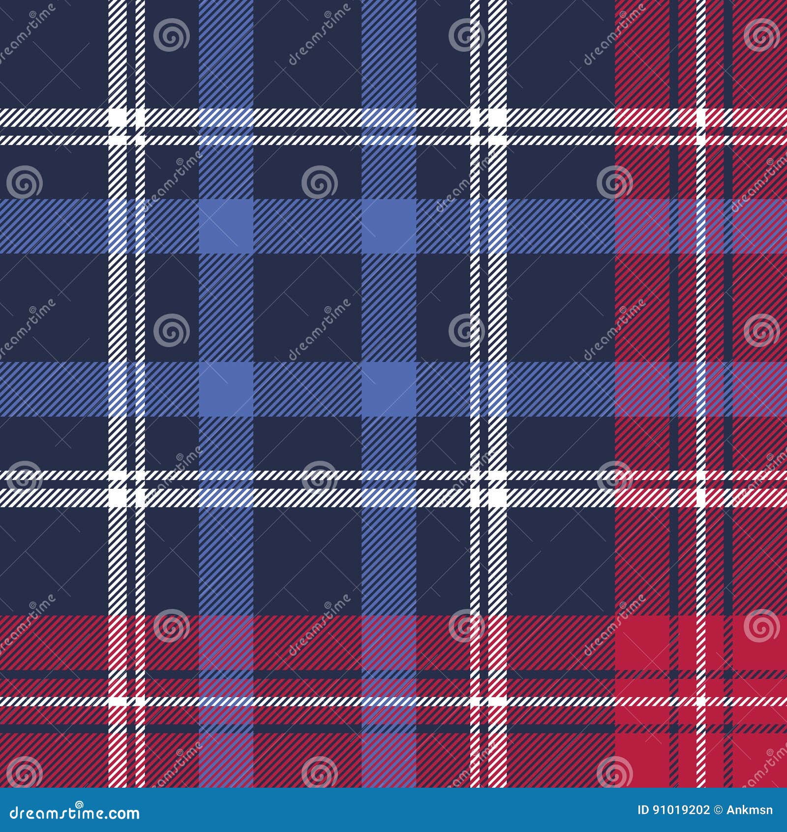 Blue Diagonal Fabric Texture Plaid Seamless Pattern Stock Vector ...