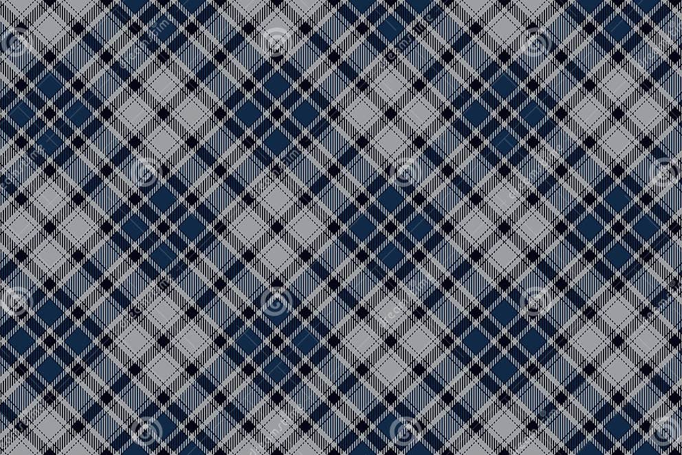 Blue Diagonal Plaid Seamless Fabric Pattern Stock Vector - Illustration ...