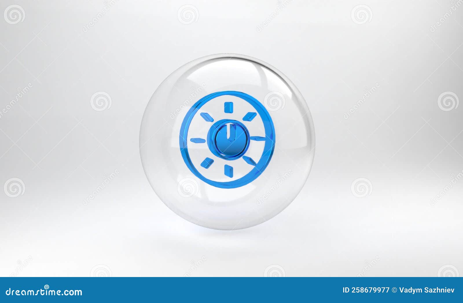 Blue Dial Knob Level Technology Settings Icon Isolated on Grey ...