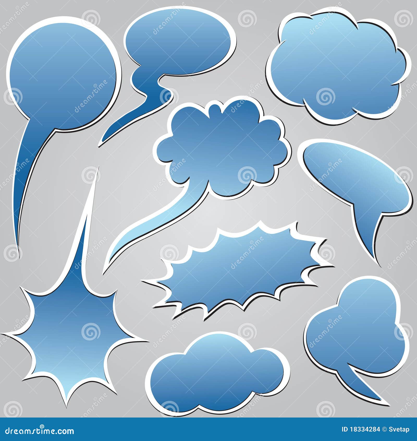 Blue dialog clouds. stock vector. Illustration of dialog - 18334284