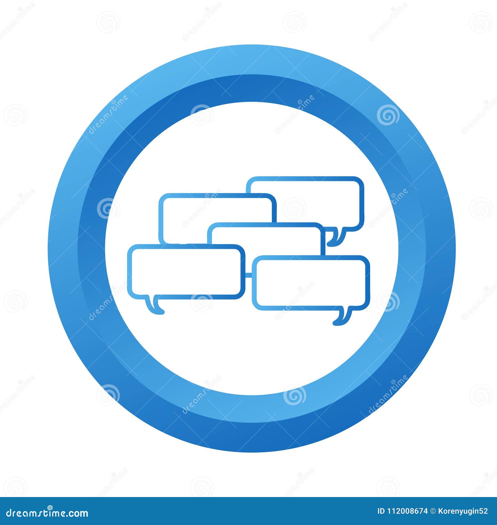 Blue Dialog Icon Button, Stock Vector Illustration Stock Vector ...