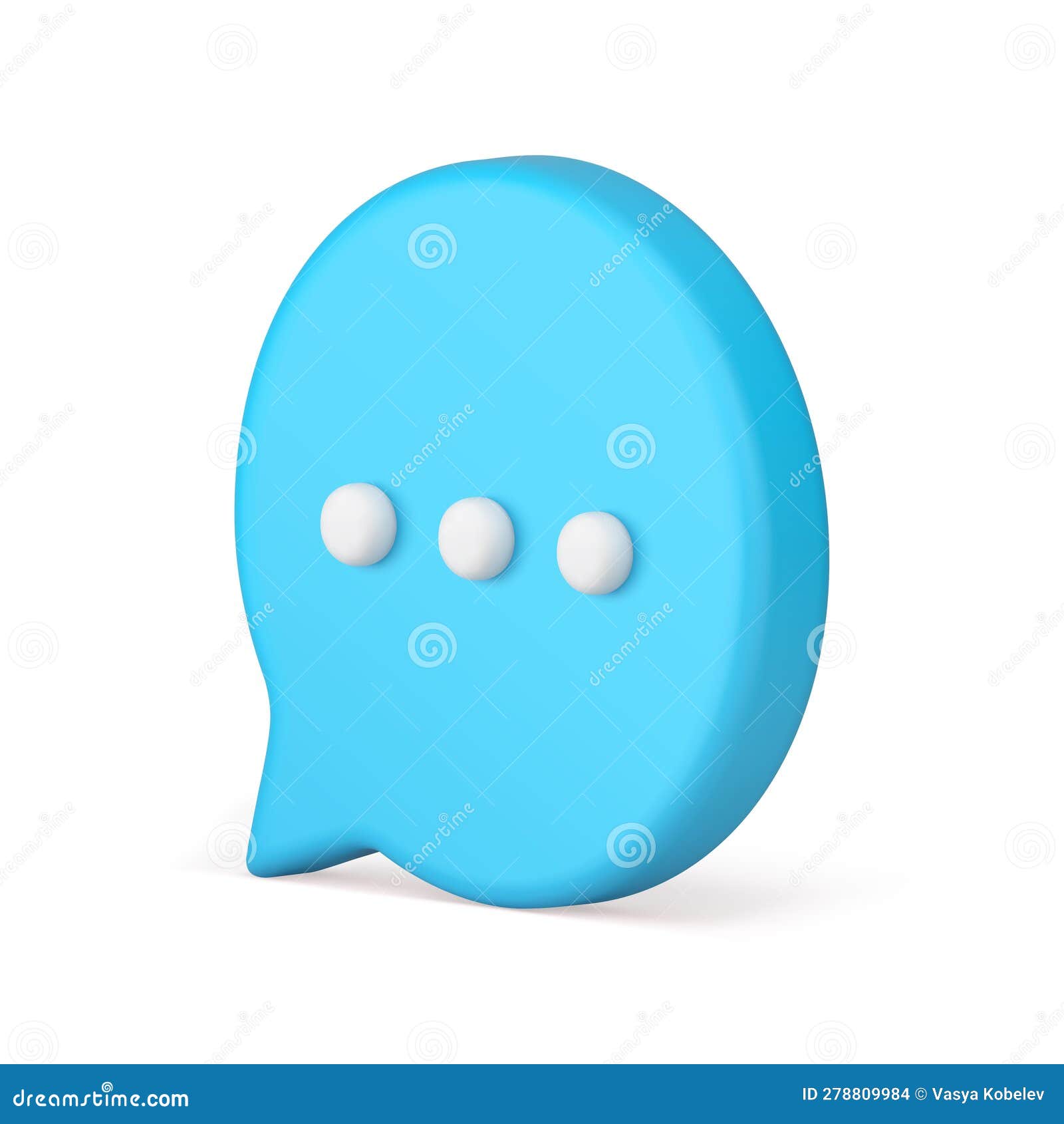 Blue Dialogue Chat Box Speech Bubble Web Message Isometric 3d Icon ...
