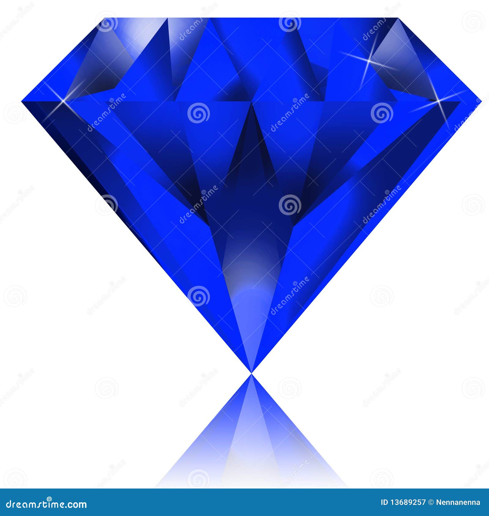 Blue diamond stock illustration. Illustration of blue - 13689257