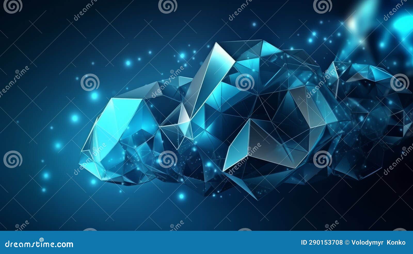 A Blue Diamond Abstract Background. Generative Ai Stock Photo - Image ...