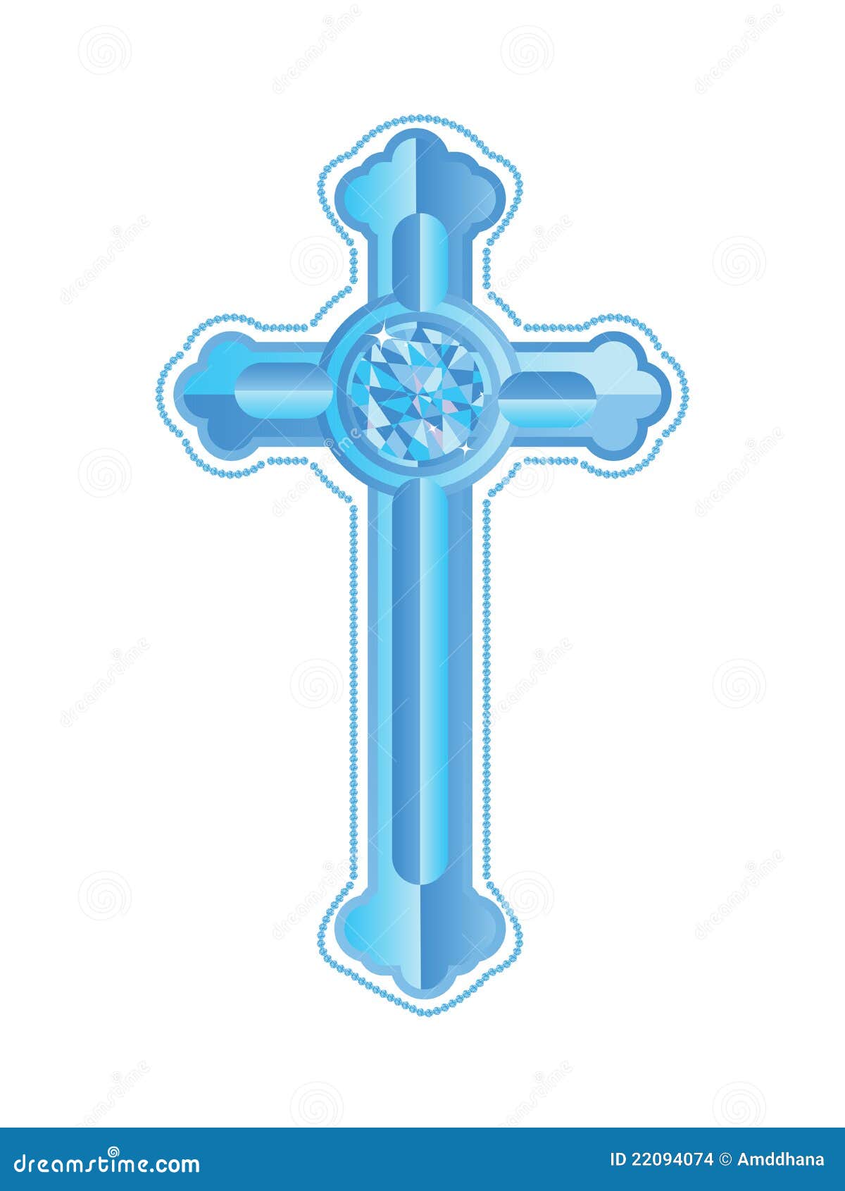 Blue Diamond Cross stock vector. Illustration of isolated - 22094074